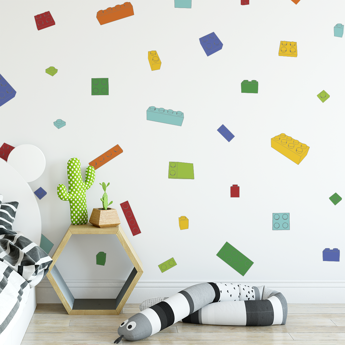 Tommy's Building Bricks Fabric Wall Decal Stickers - Bright – KASIE's Room