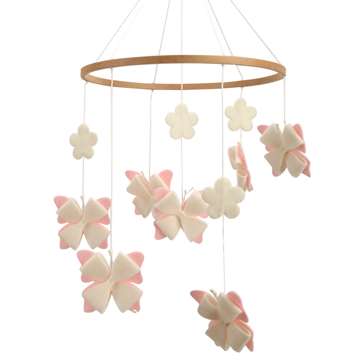 Sleepy Time Felt Mobiles - Pink & White Butterflies & Flowers – KASIE's ...