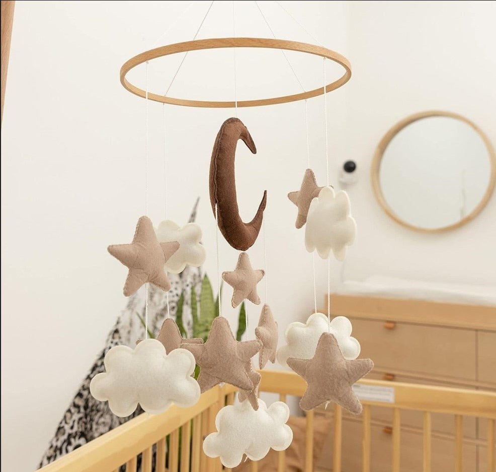Sleepy Time Felt Mobiles - Neutral Moon, Stars & Clouds – KASIE's Room