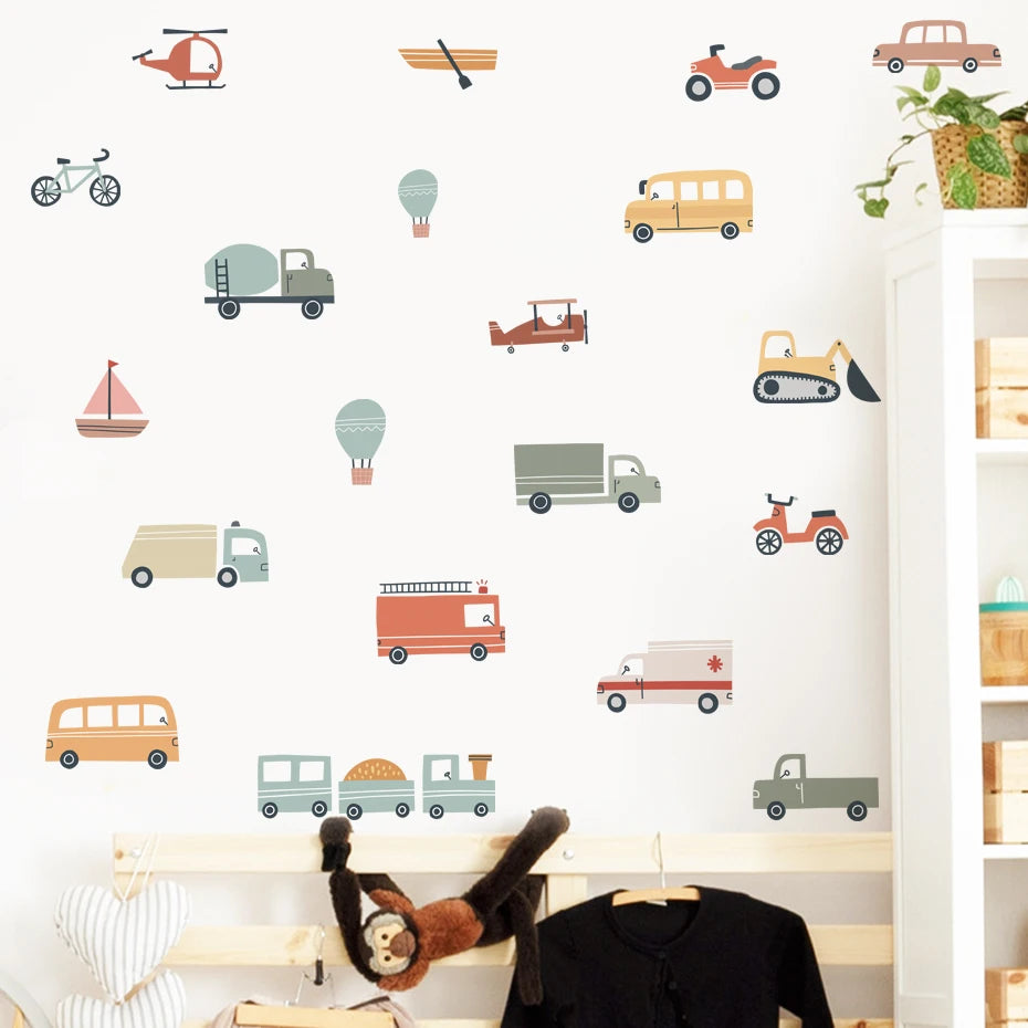Transport Fun Wall Decal Stickers - Multi Colour – KASIE's Room