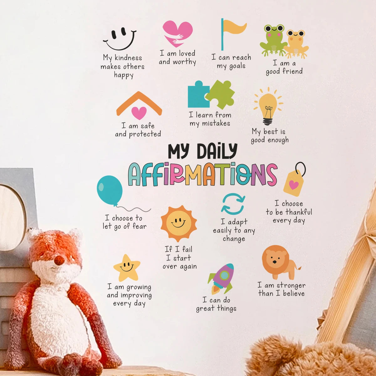 Positivity & Affirmation Wall Decal Stickers - My Daily Affirmations ...
